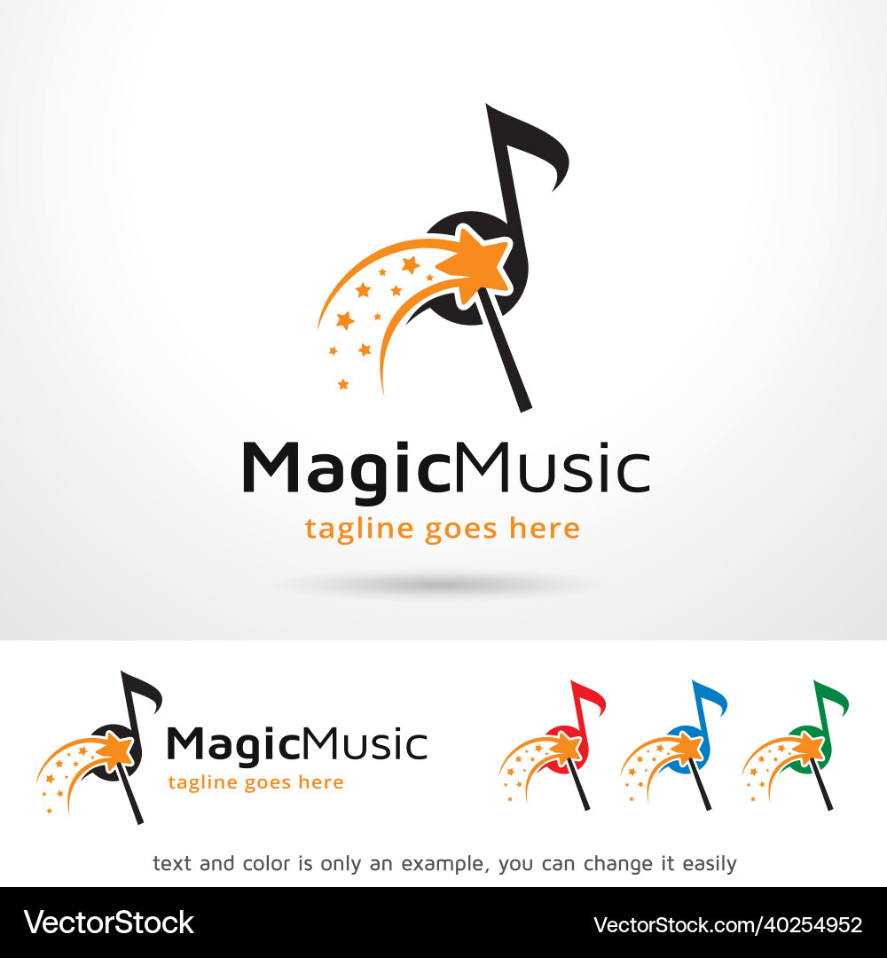 Magic music logo template Royalty Free Vector Image