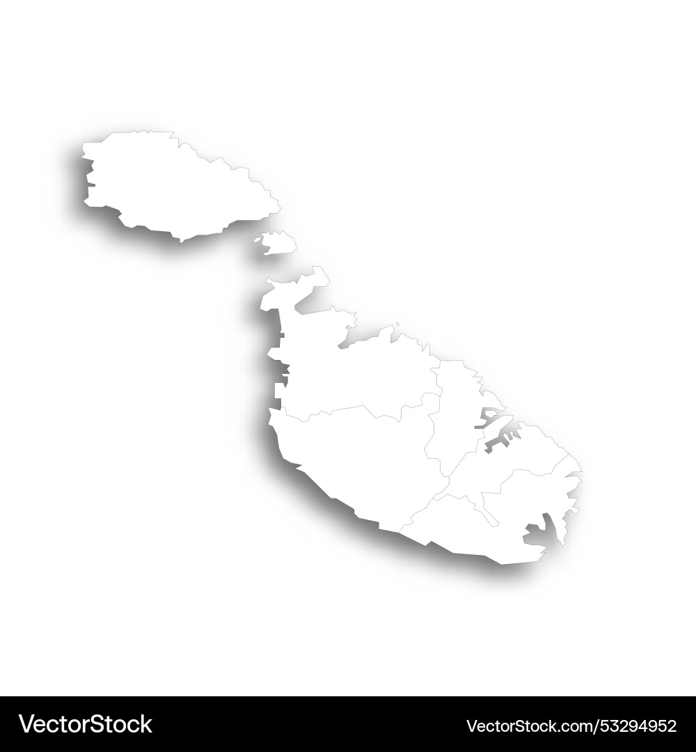 Malta political map of administrative divisions Vector Image