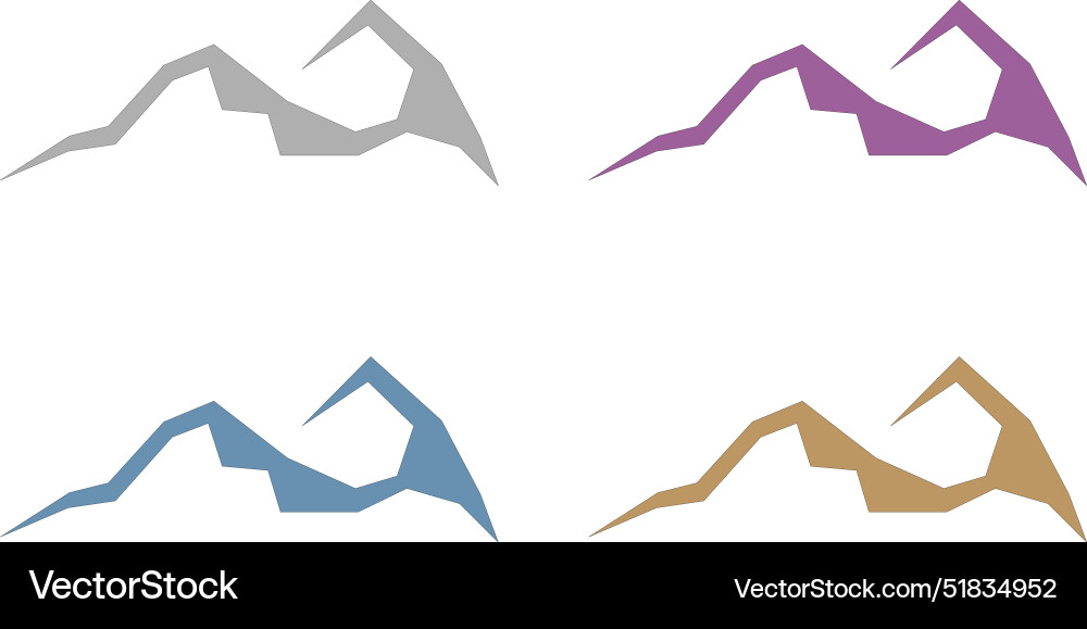 Simple mountains icons sign symbol logo Royalty Free Vector