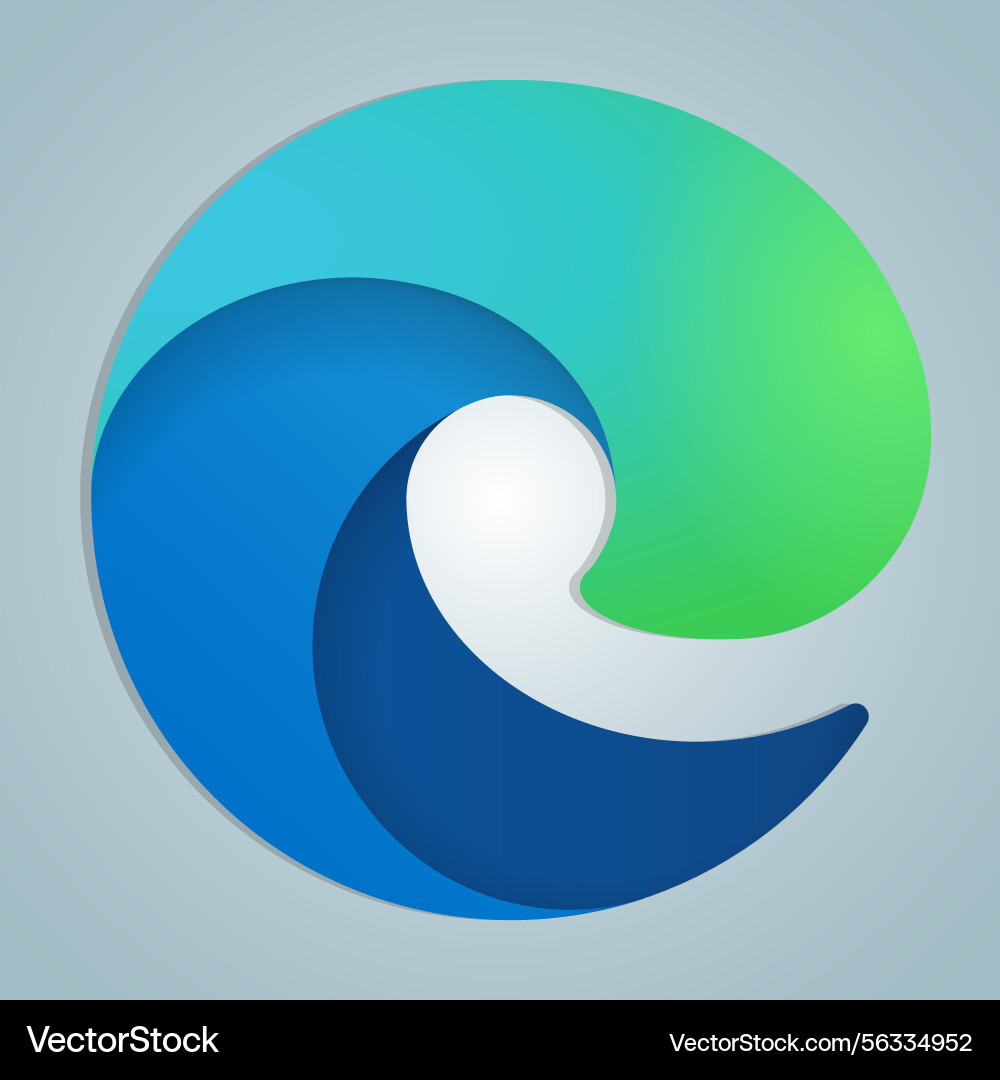 Window microsoft edge icon logo sign and art Vector Image