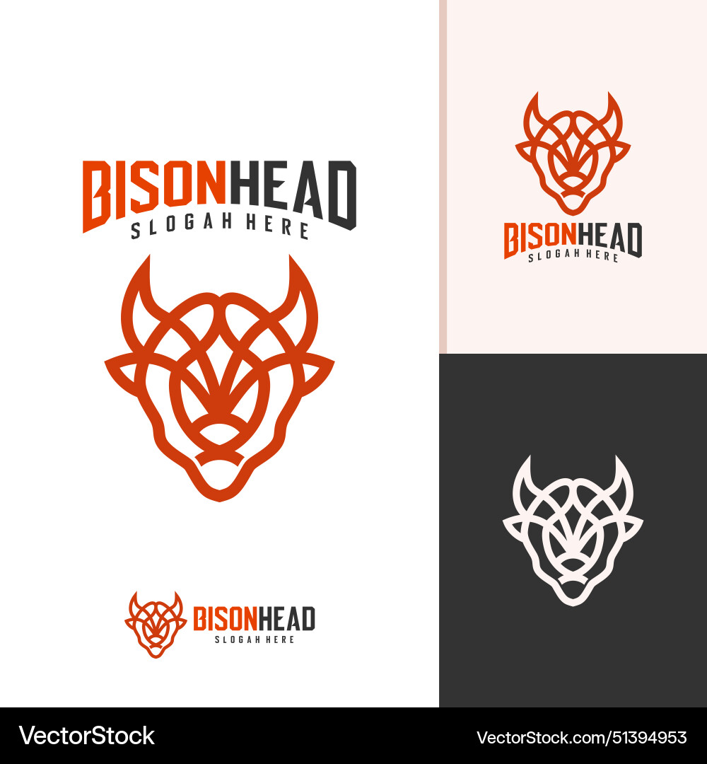 Bison logo template creative head Royalty Free Vector Image