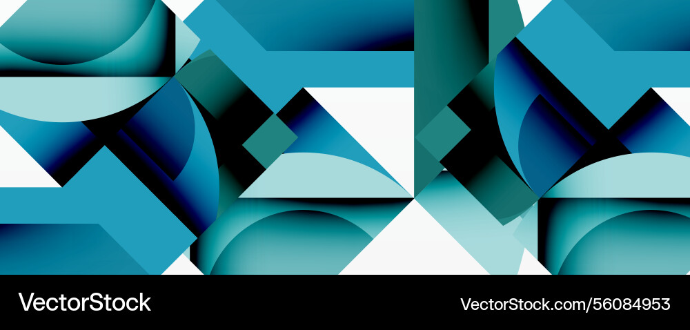 Circles semi circles squares and round triangles Vector Image