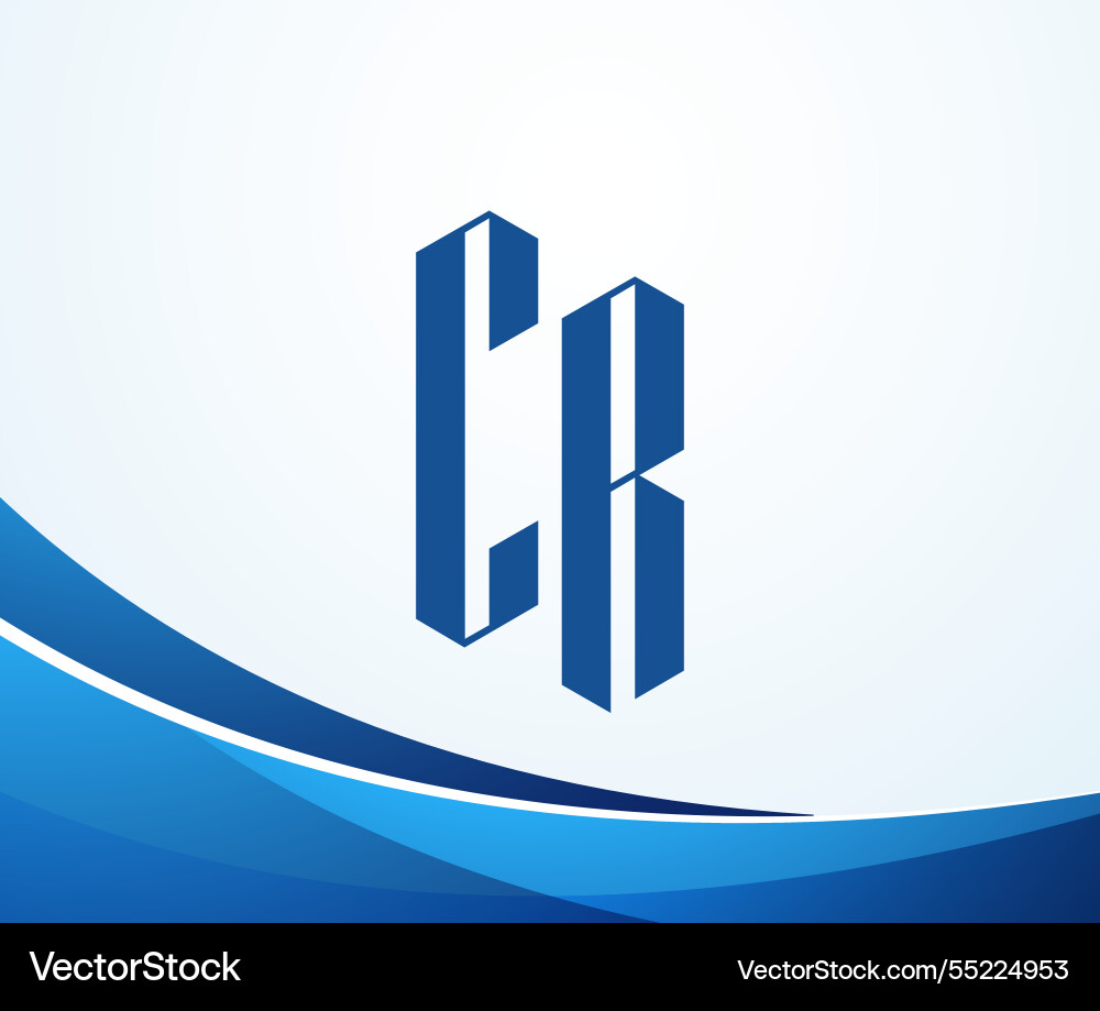 Cr alphabet letter logo design template elements Vector Image