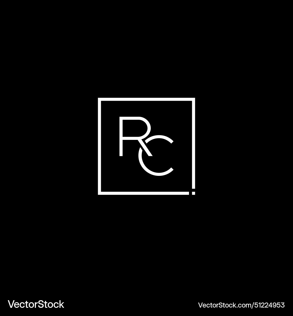 Creative logo for initials rc in monogram style Vector Image