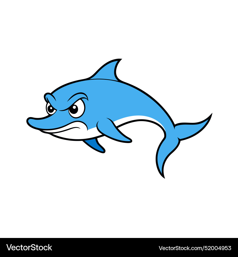 Dolphin fish angry icon Royalty Free Vector Image