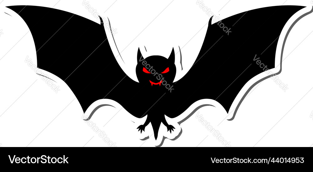 Flying bat sticker Royalty Free Vector Image - VectorStock
