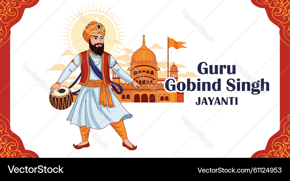 Guru Gobind Singh Jayanti Celebration – Royalty-Free Vector | VectorStock