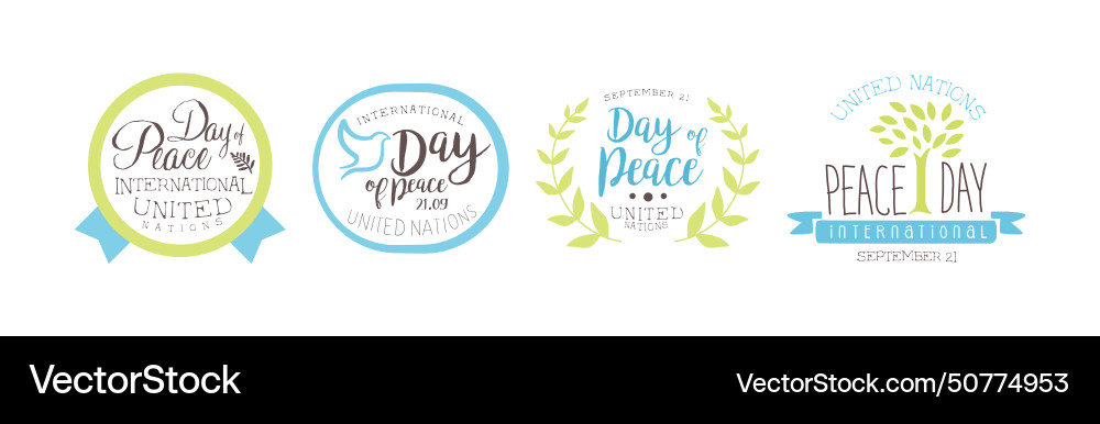 International day of peace label with phrase Vector Image