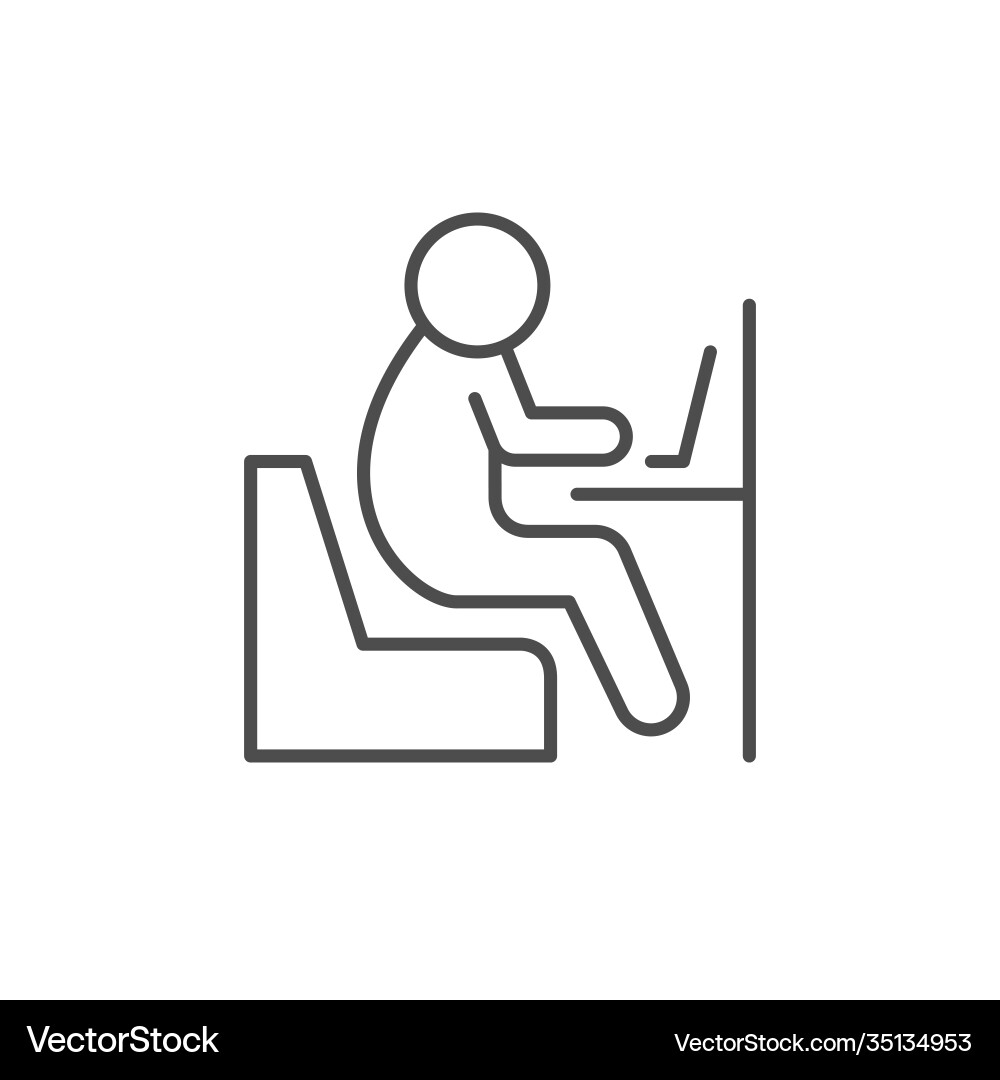 Laptop user line outline icon Royalty Free Vector Image