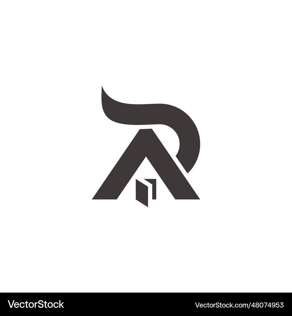 Letter r home roof window logo Royalty Free Vector Image