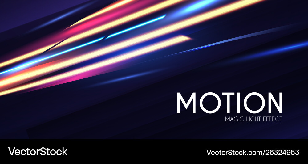 Magic neon light effect motion beam design Vector Image