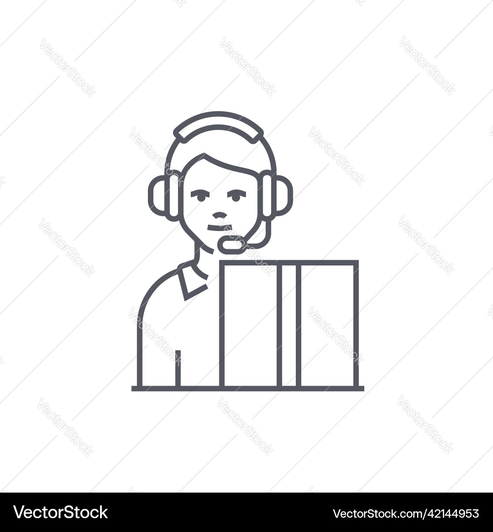 Male consultant - modern black line design style Vector Image