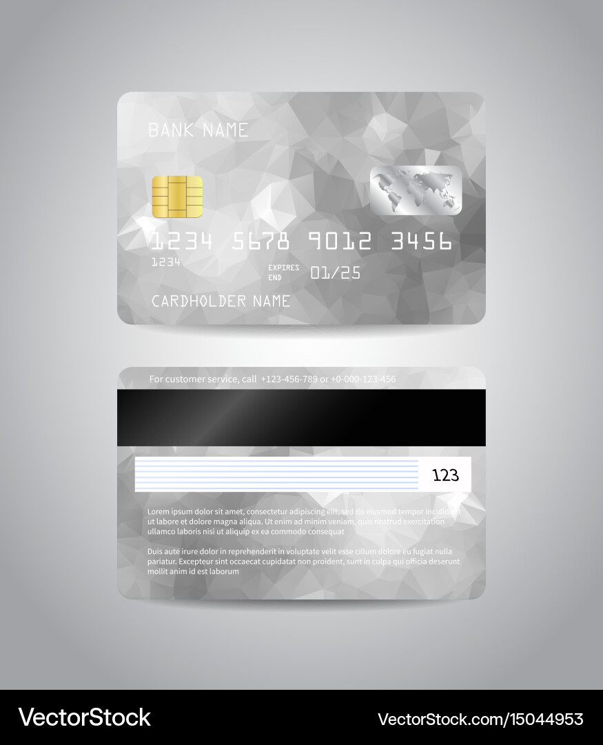 Realistic detailed credit card Royalty Free Vector Image