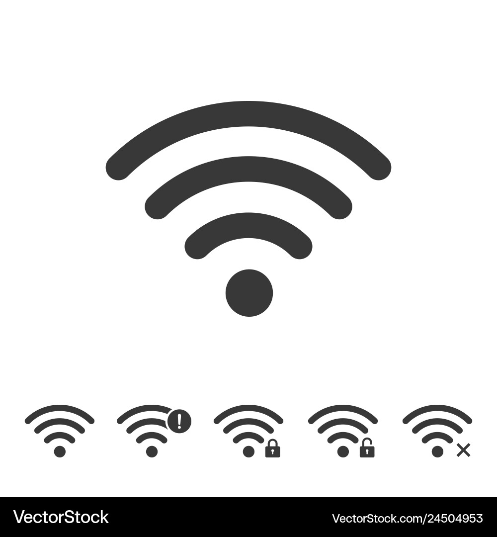 Wireless and wifi network icons Royalty Free Vector Image