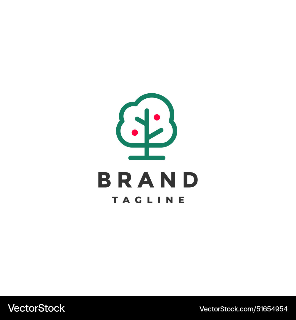 Apple tree icon logo design Royalty Free Vector Image