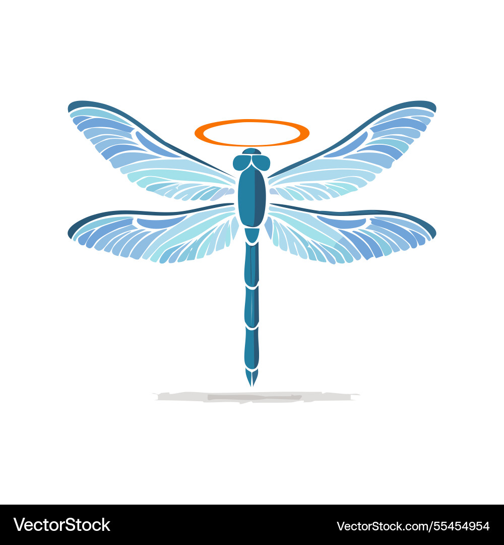 Dragonfly with angel wings Royalty Free Vector Image