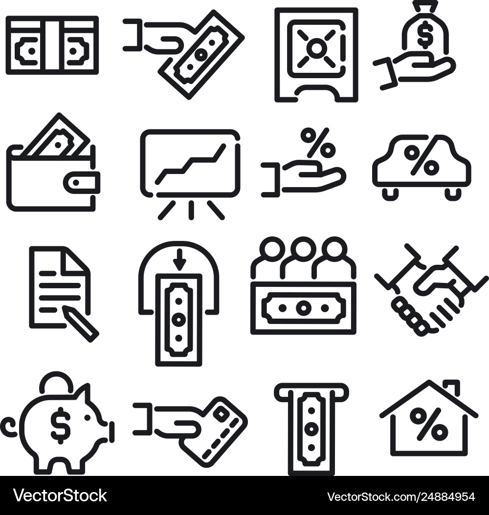 Financial icon set Royalty Free Vector Image - VectorStock