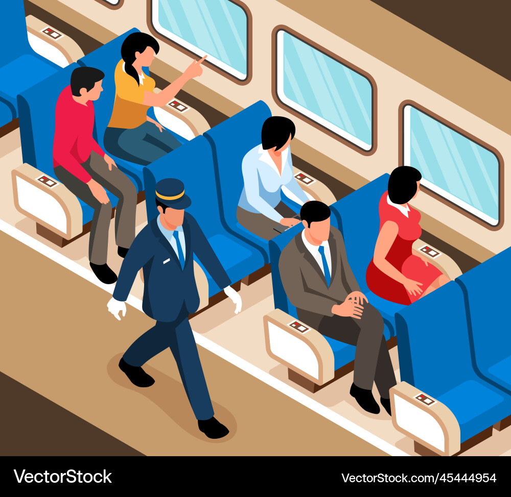 Isometric train wagon Royalty Free Vector Image