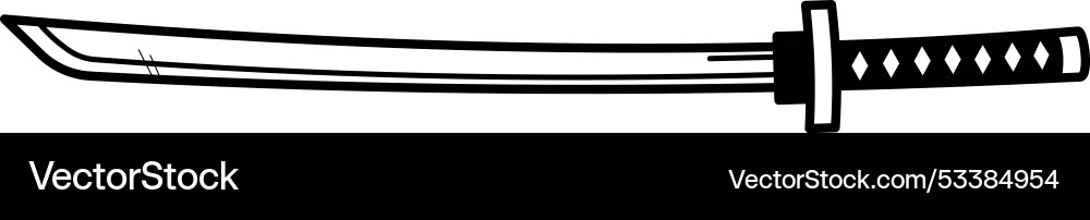 Japanese katana sword Royalty Free Vector Image