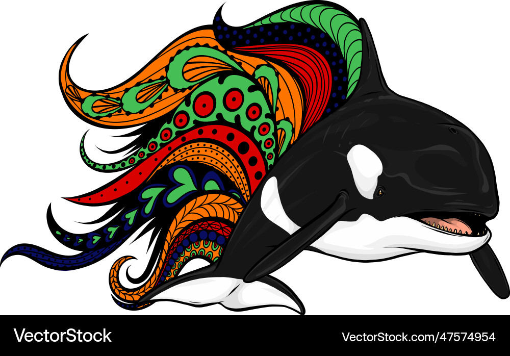 Killer whale or orca design Royalty Free Vector Image