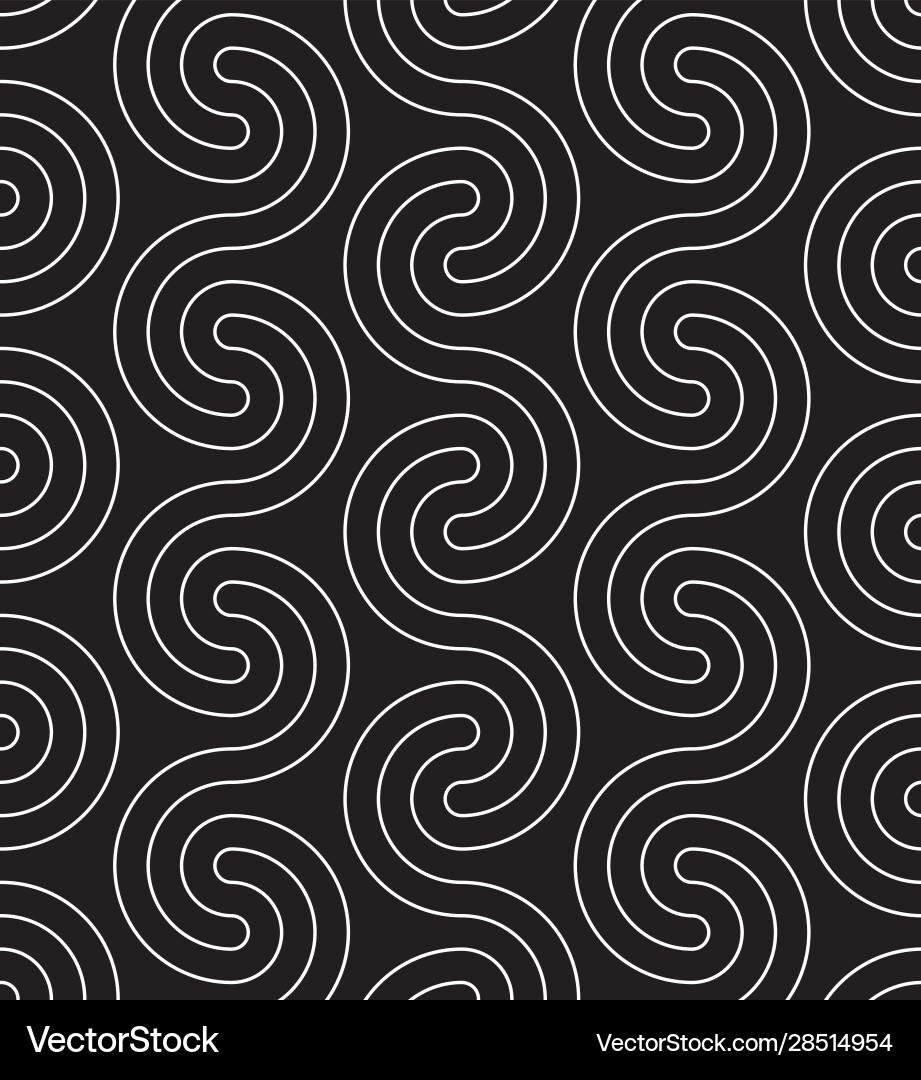 Line art rounded greek key seamless pattern Vector Image