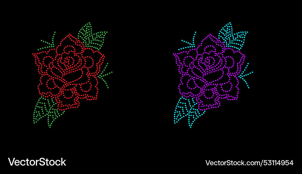 Modern rhinestone flower design Royalty Free Vector Image