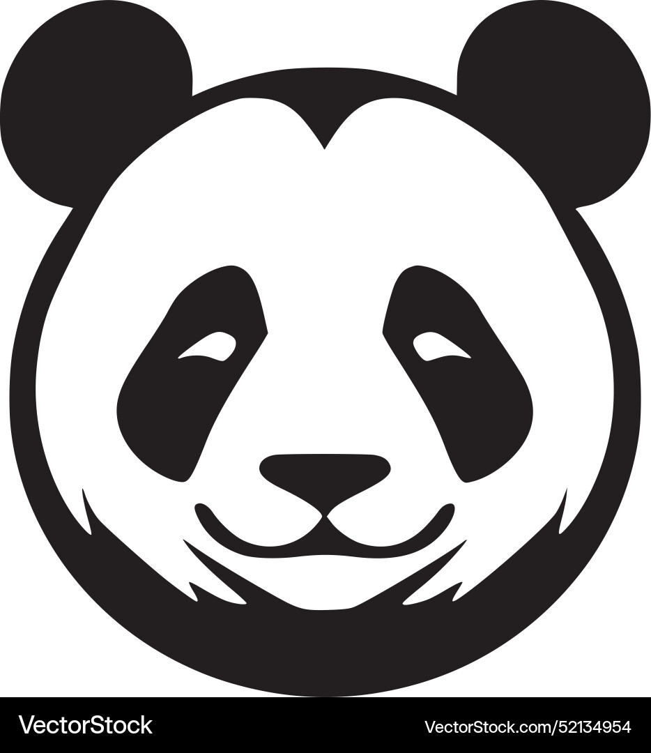 Panda - black and white Royalty Free Vector Image
