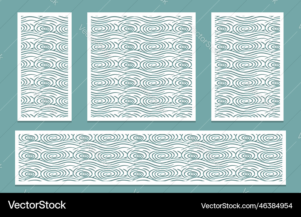 Panel laser cutting set decorative cutout profile Vector Image