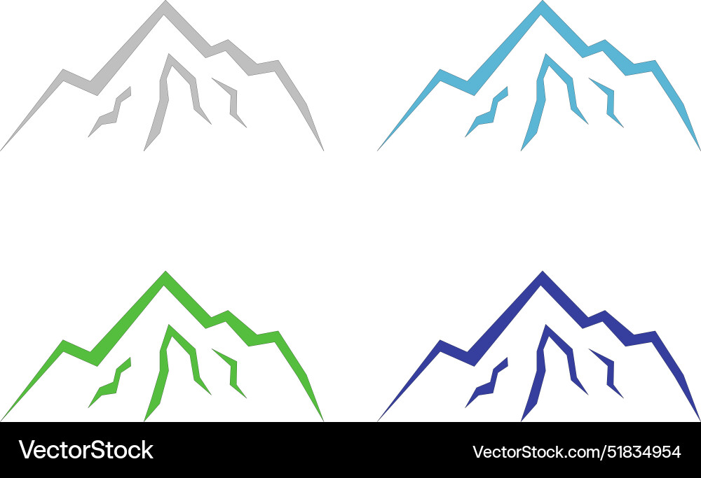 Simple mountains icons sign symbol logo Royalty Free Vector