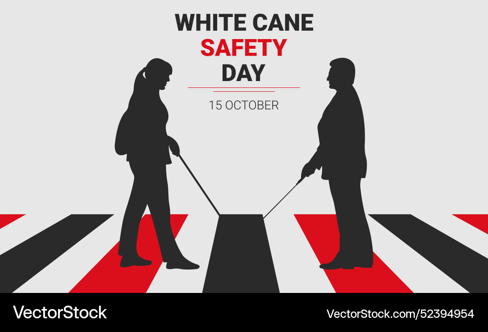 White cane safety day banner1 Royalty Free Vector Image