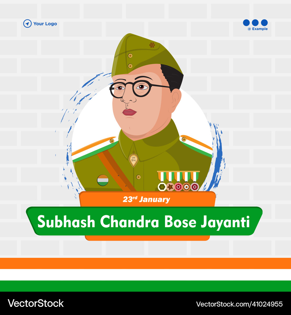 Banner design of subhash chandra bose jayanti Vector Image