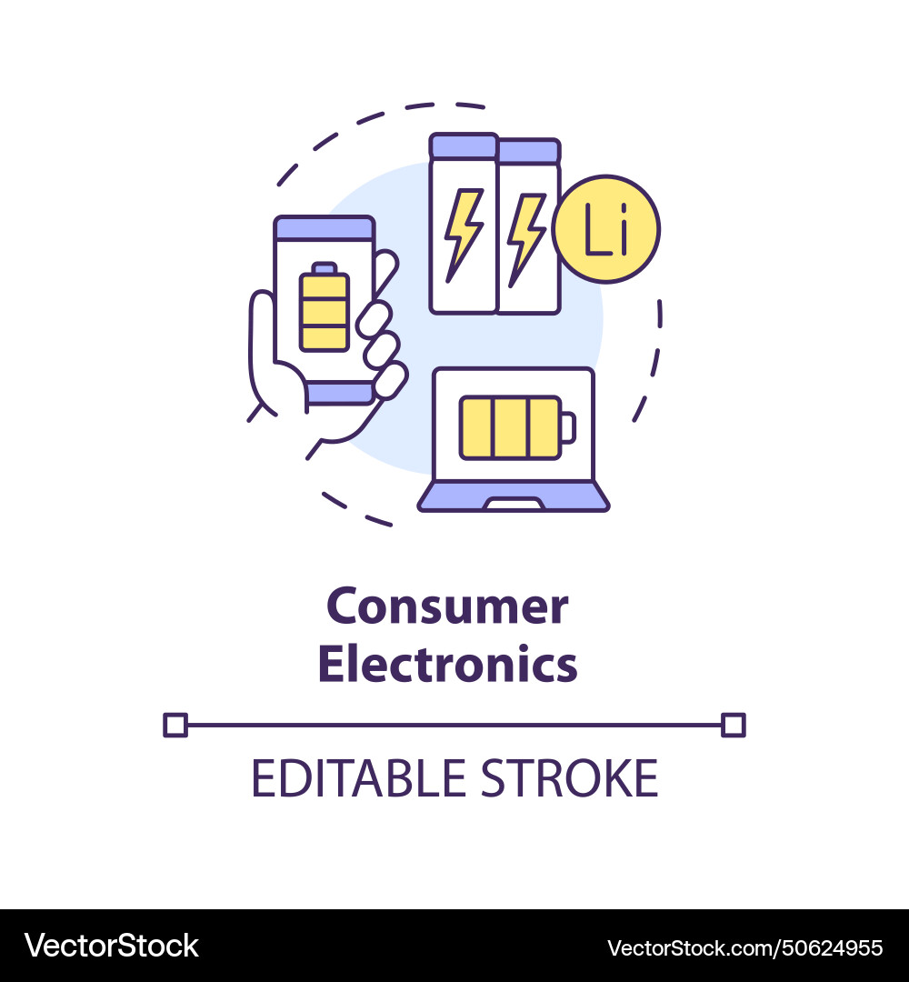 Consumer electronics multi color concept icon Vector Image