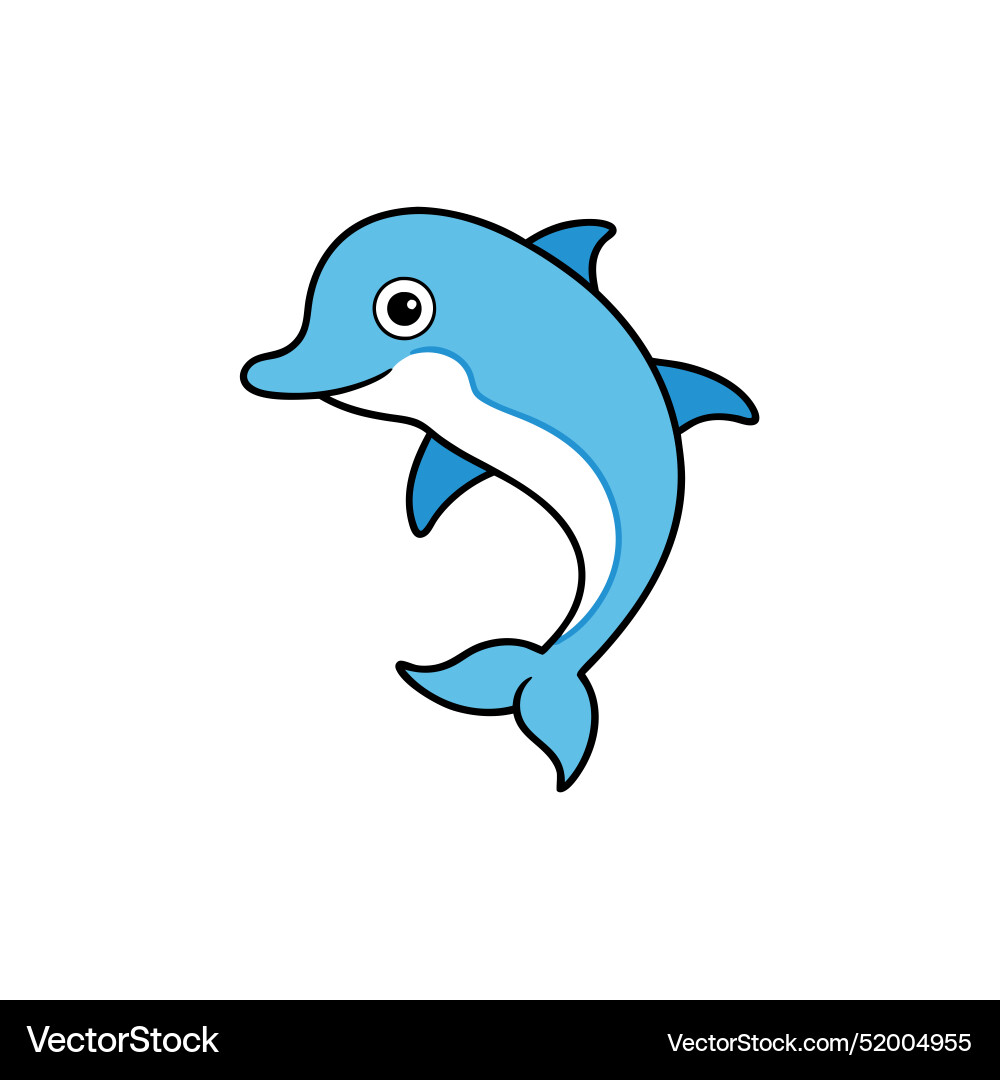 Dolphin fish dancing icon Royalty Free Vector Image