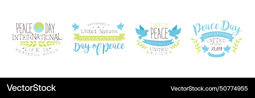 International day of peace label with phrase Vector Image
