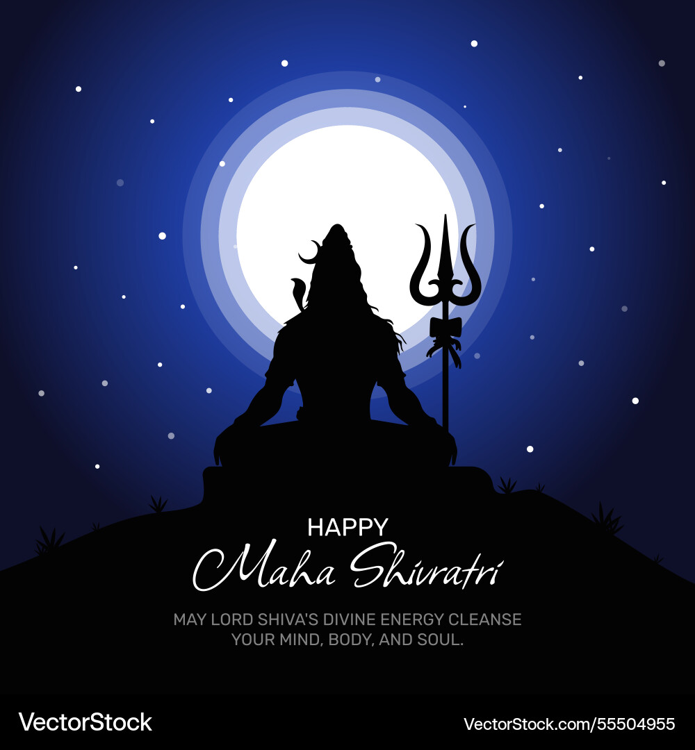Lord shiva for maha shivratri Royalty Free Vector Image
