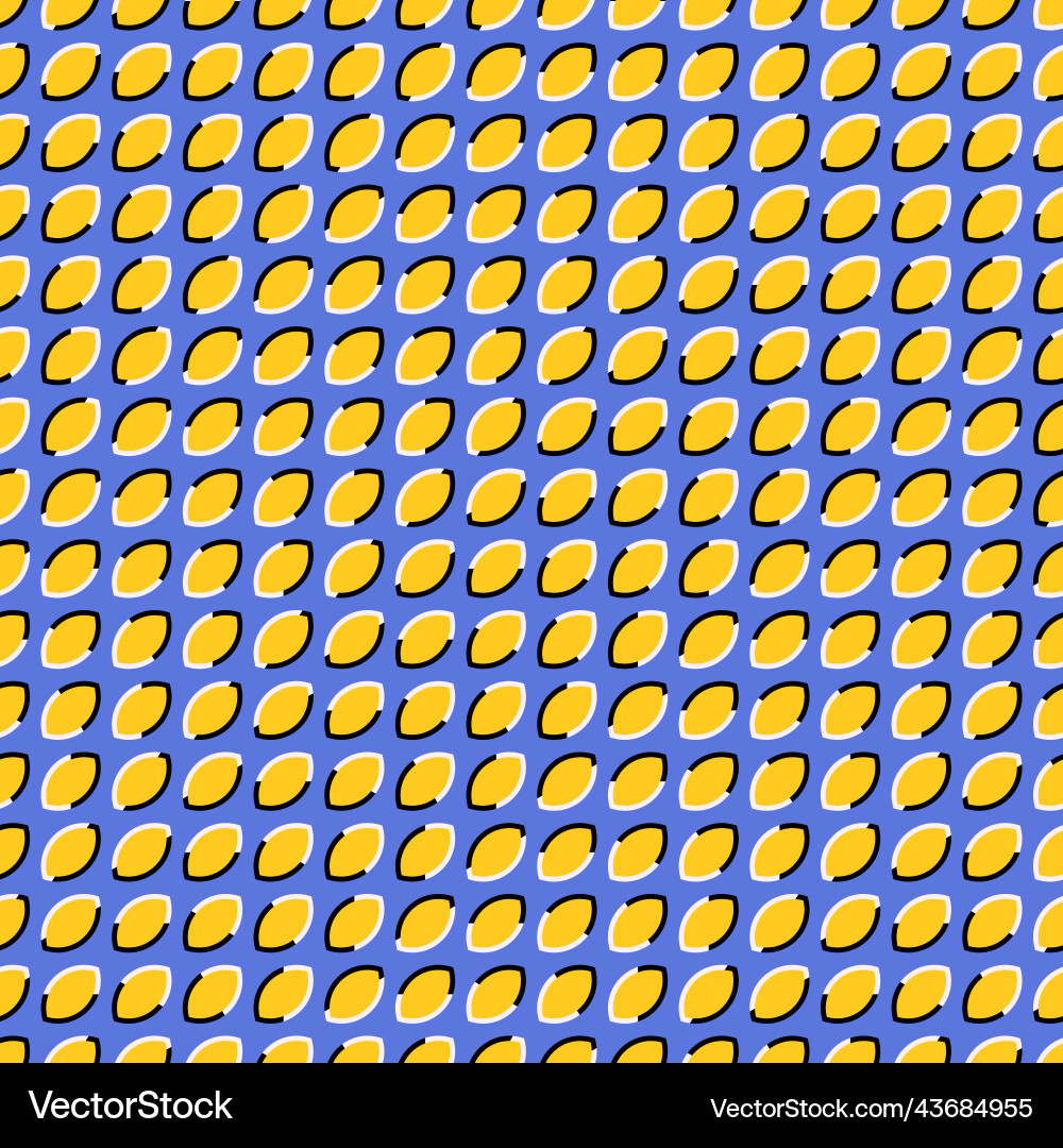 Optical illusion seamless pattern in yellow Vector Image