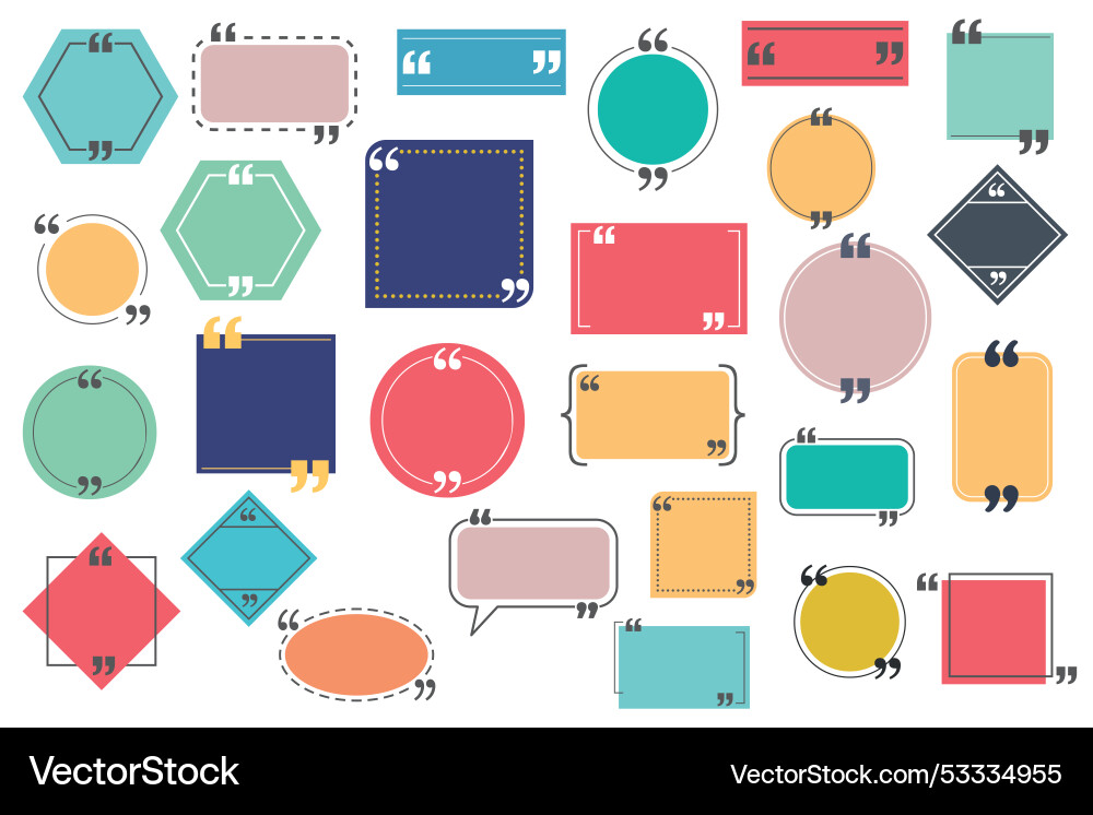 Quote box and speech bubble templates set Vector Image