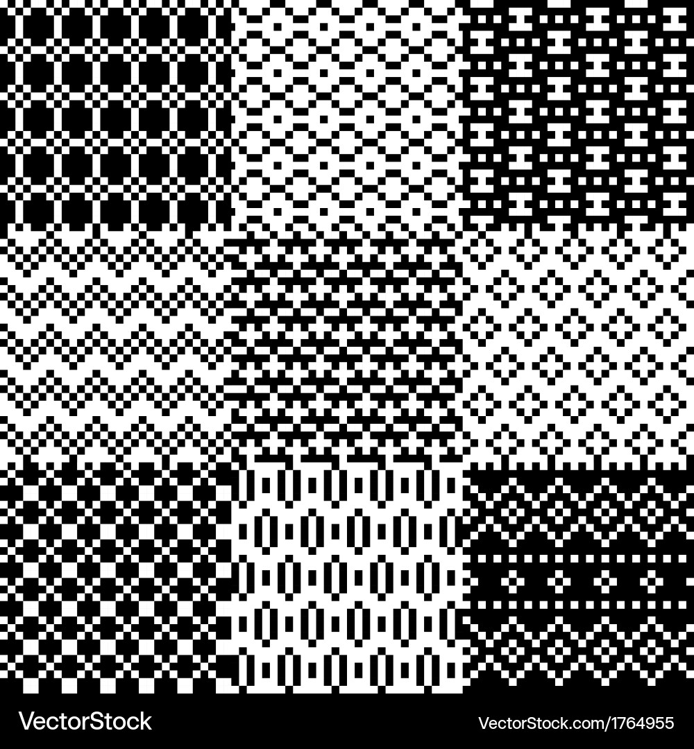 Seamless pixel patterns set Royalty Free Vector Image