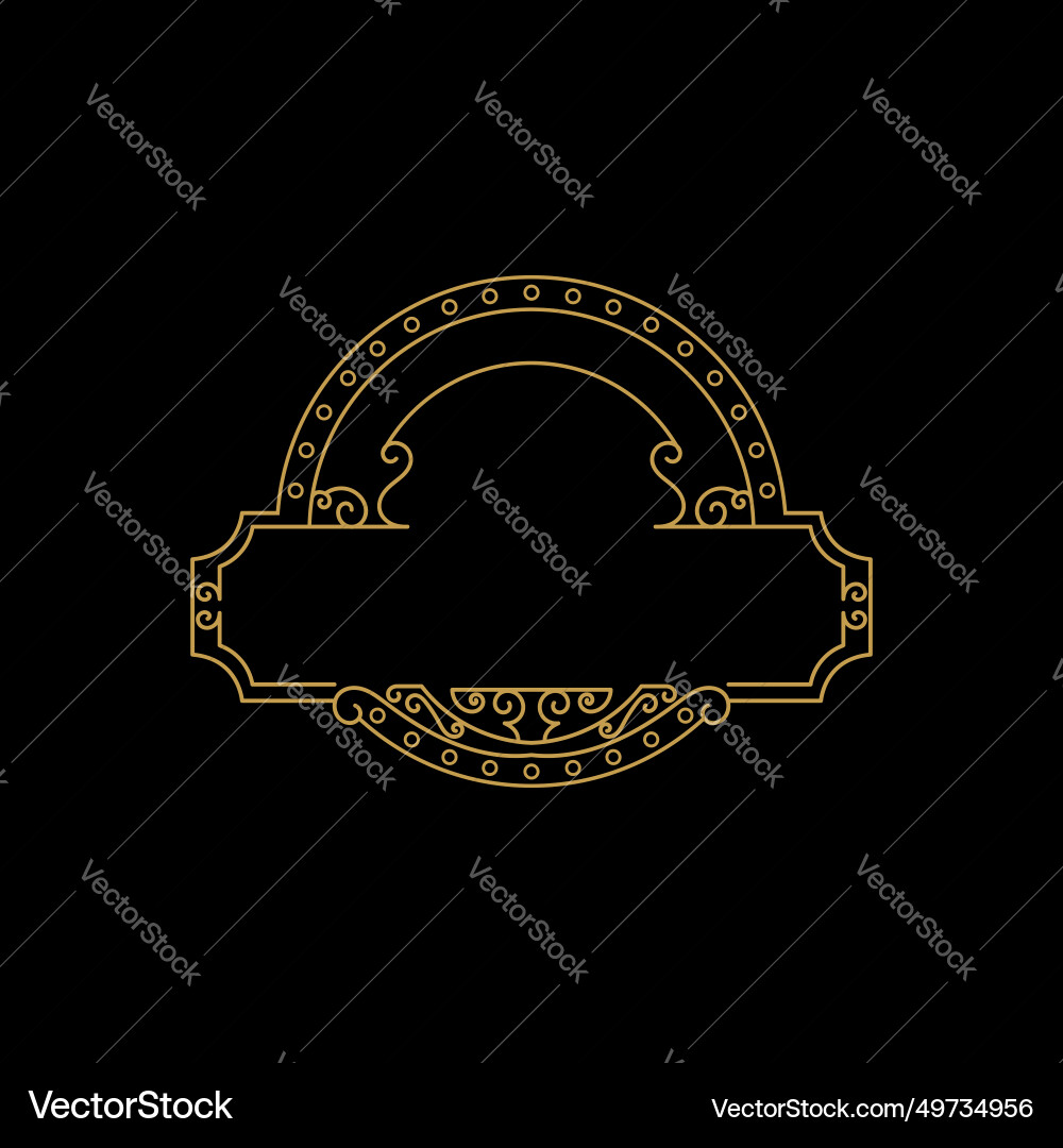 Blank circle circular vintage retro golden royal Vector Image