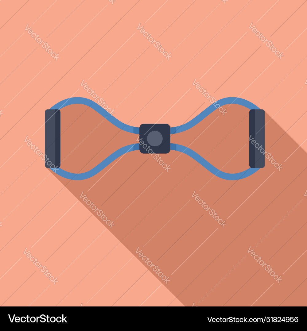 Blue resistance band lying on a peach background Vector Image