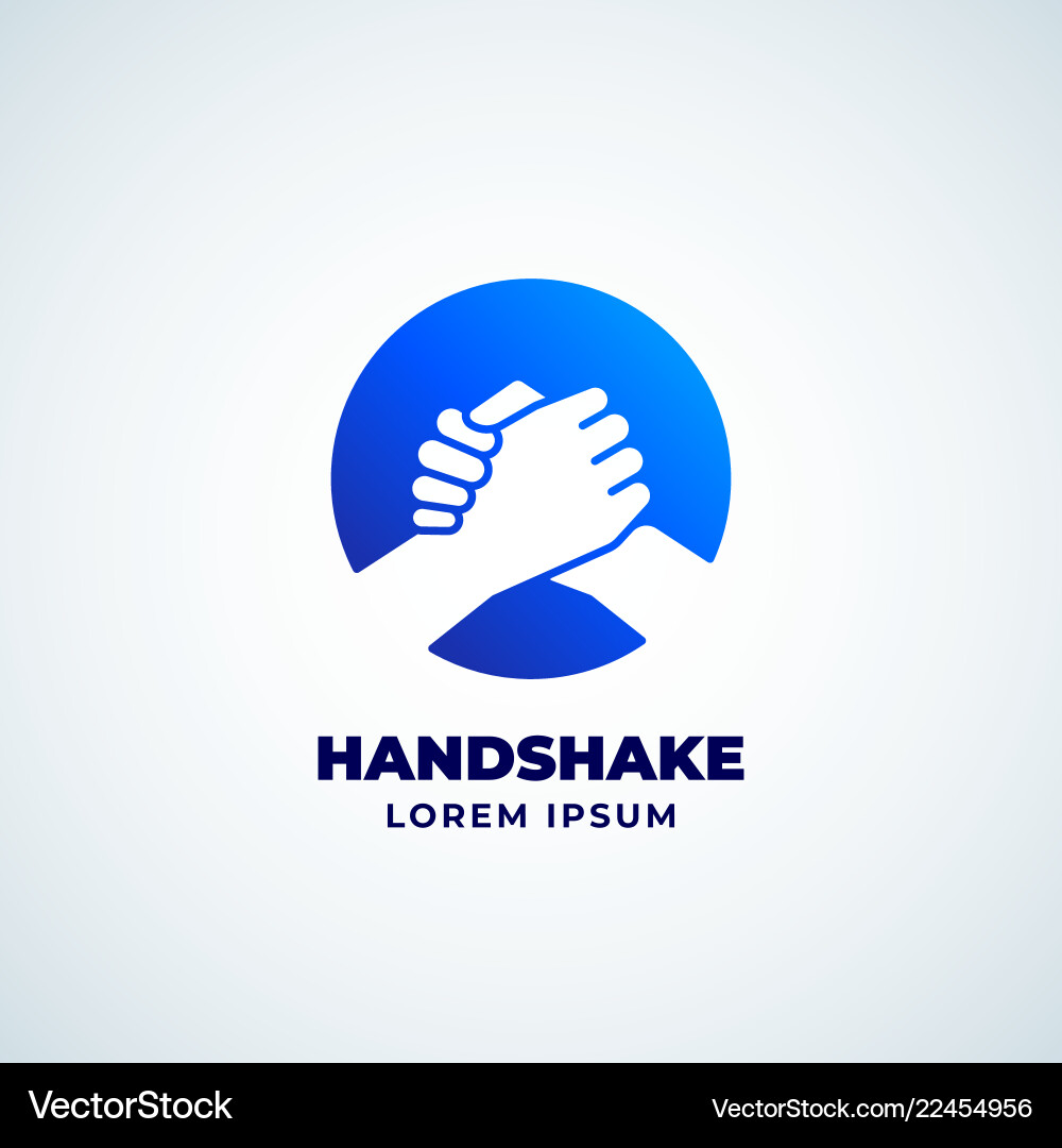 Bro handshake abstract sign symbol or logo Vector Image