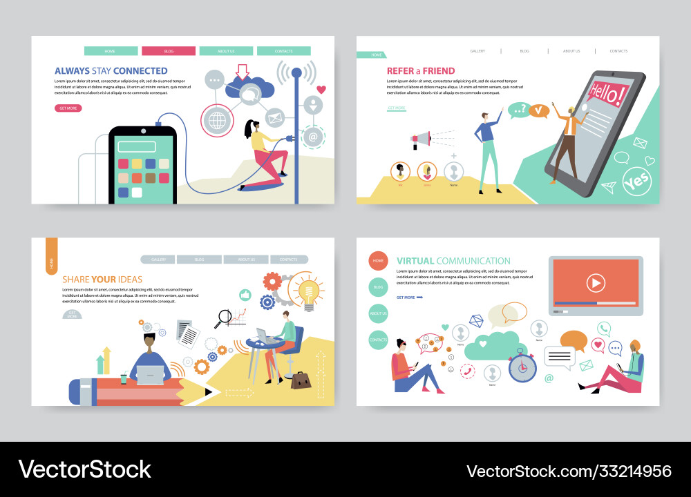 Concepts set always stay connected refer Vector Image