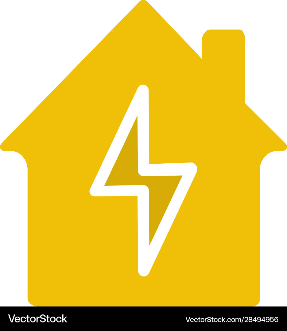 Home Electrification Icon - Lightning Bolt Vector Image
