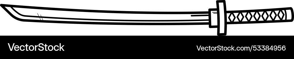 Japanese katana sword Royalty Free Vector Image