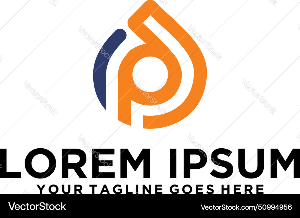 Letter p water drop logo Royalty Free Vector Image