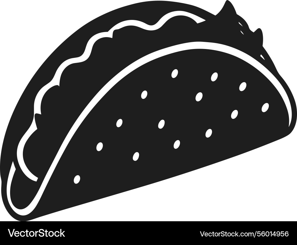 Mexican taco silhouette - traditional cinco de Vector Image