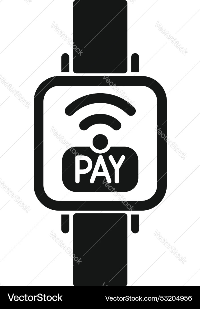 Smartwatch showing nfc payment technology icon Vector Image