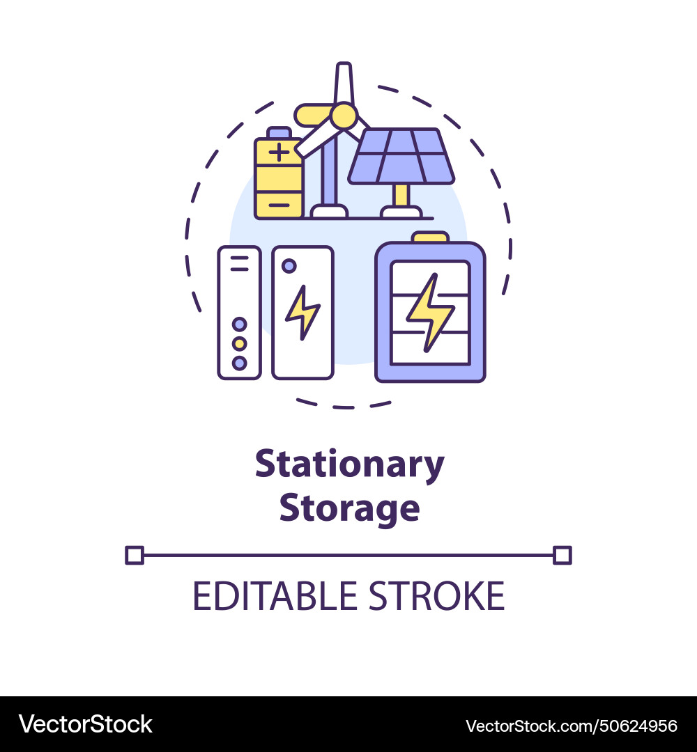 Stationary storage multi color concept icon Vector Image