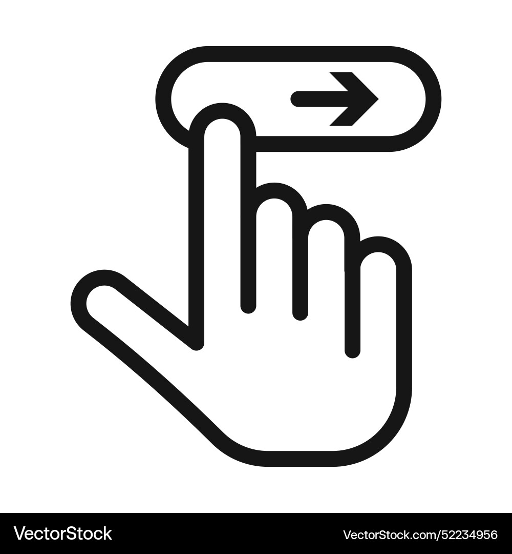 Swipe right icon black line art logo Royalty Free Vector