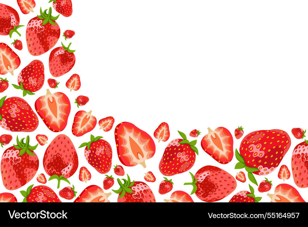 3d realistic strawberries banner Royalty Free Vector Image